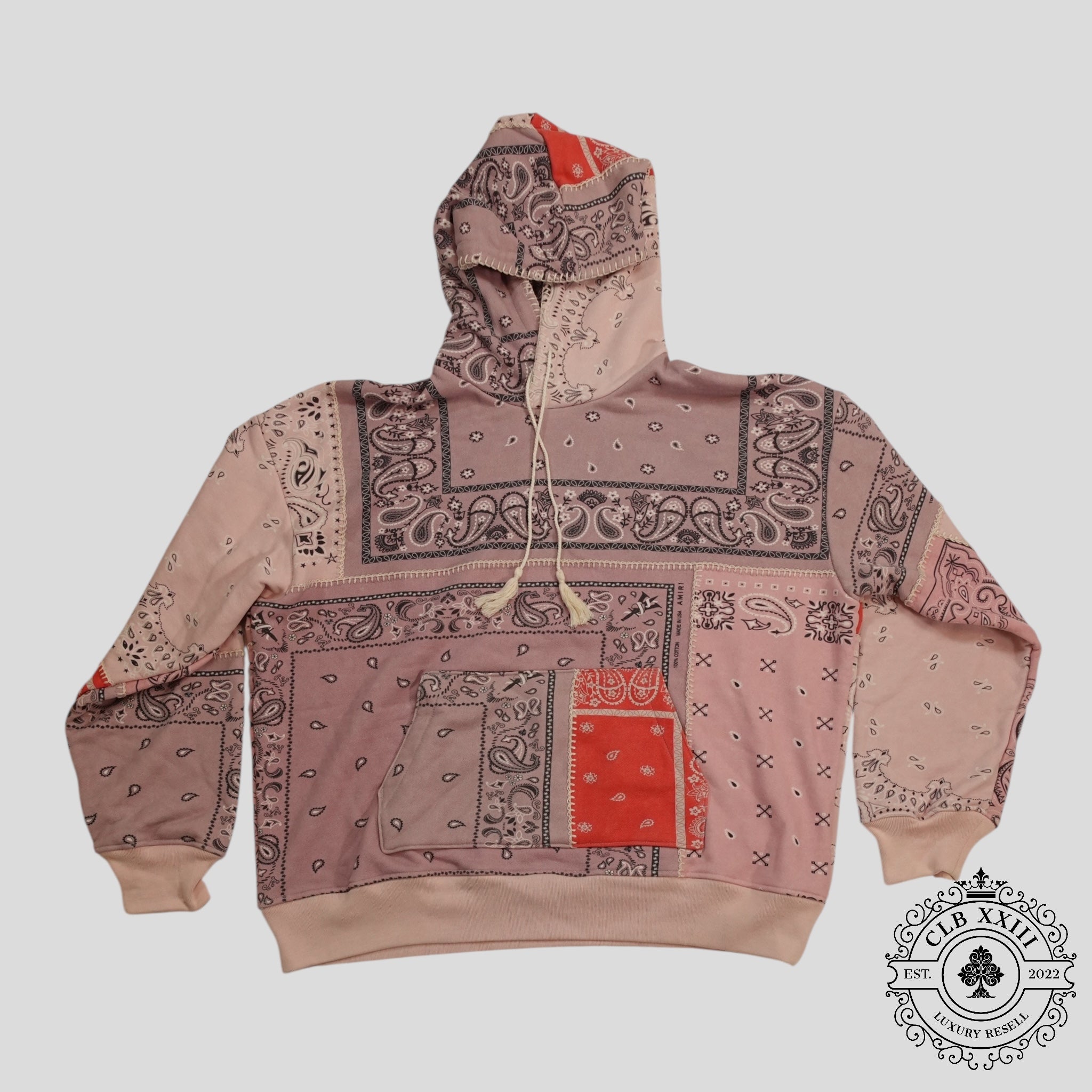 Amiri Reconstruct Bandana Hoodie in Purple