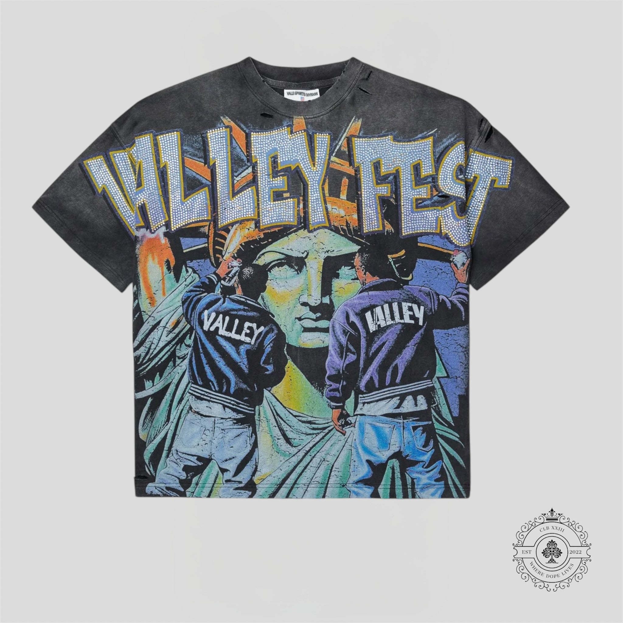 Vale Bling Graffiti T-Shirt in Black