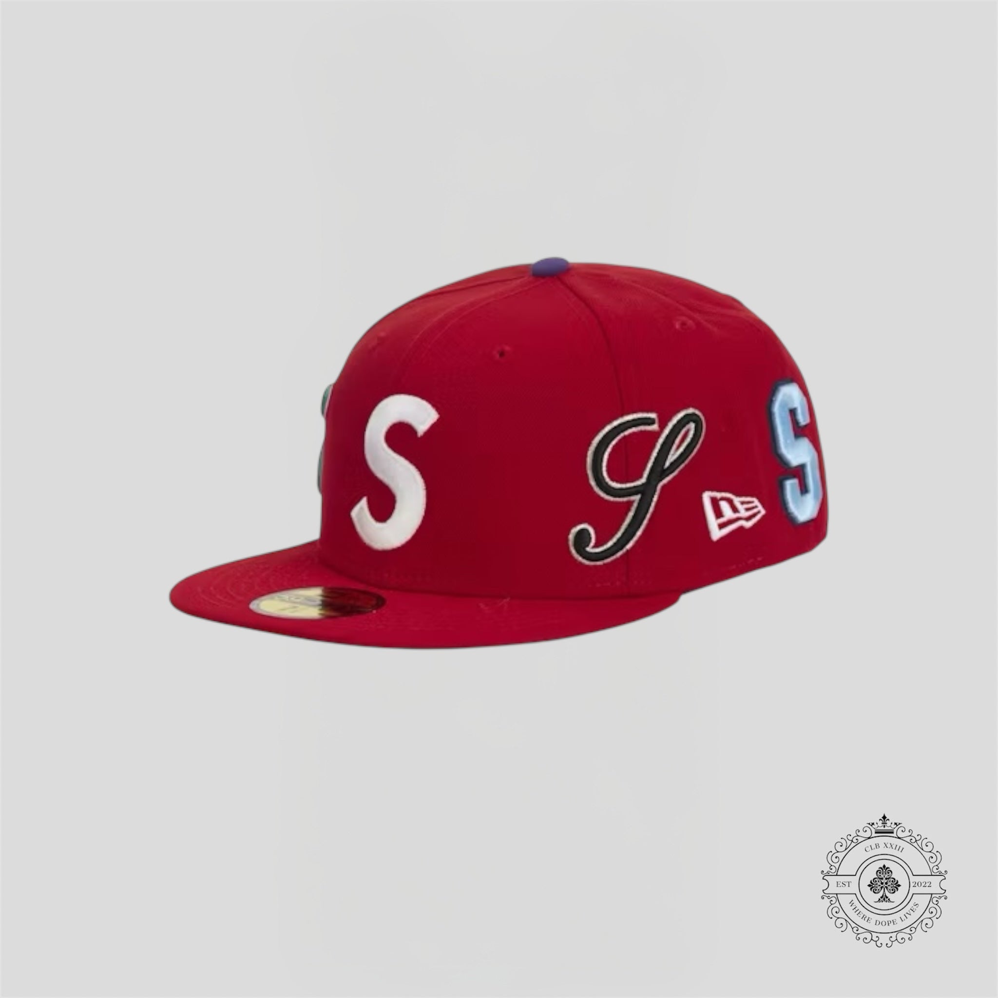 Supreme Multi S Logo New Era Hat in Red