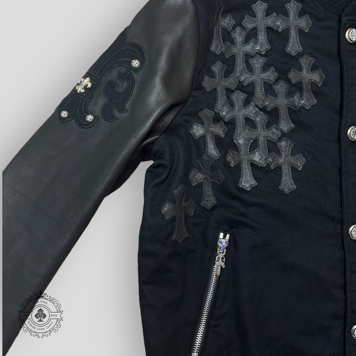 Chrome Hearts Letterman Jacket in Black