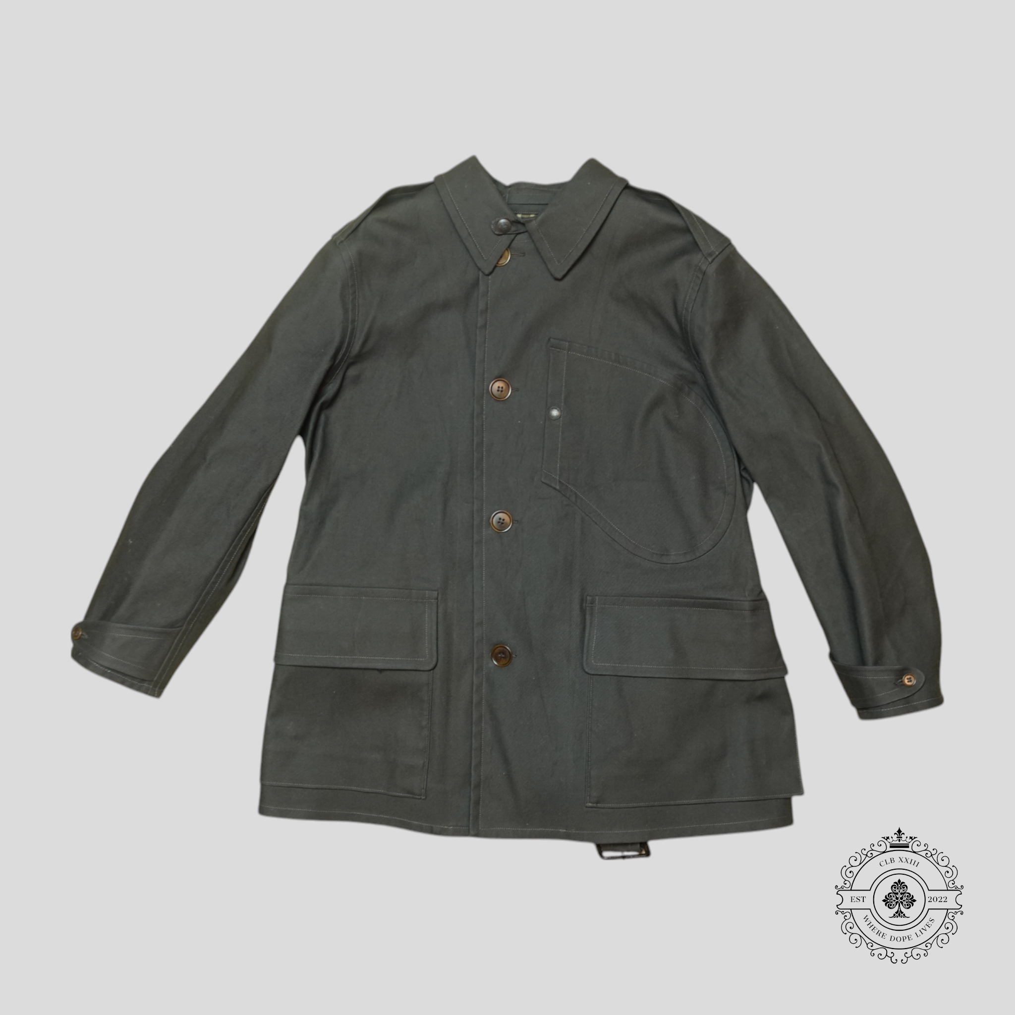 RRL Military Aviator Twill Coat in Black