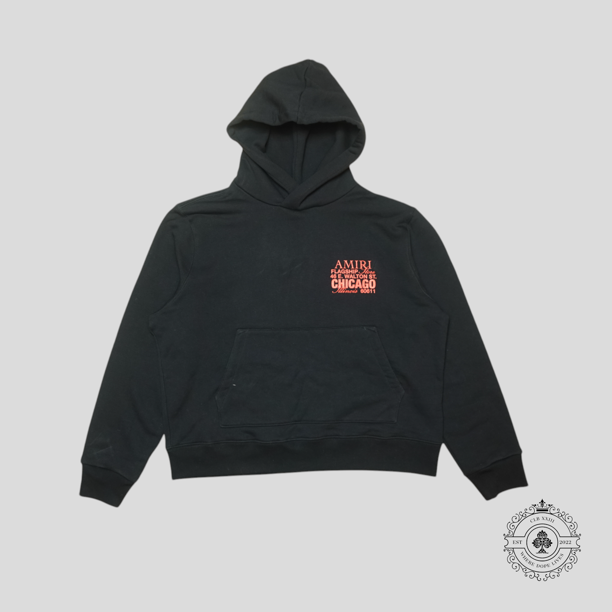 Amiri Chicago White Bones Hoodie in Black