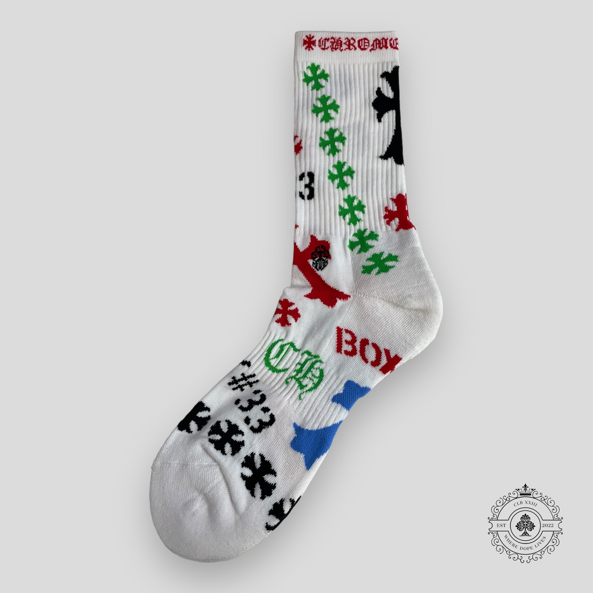Chrome Hearts Stencil Socks in White