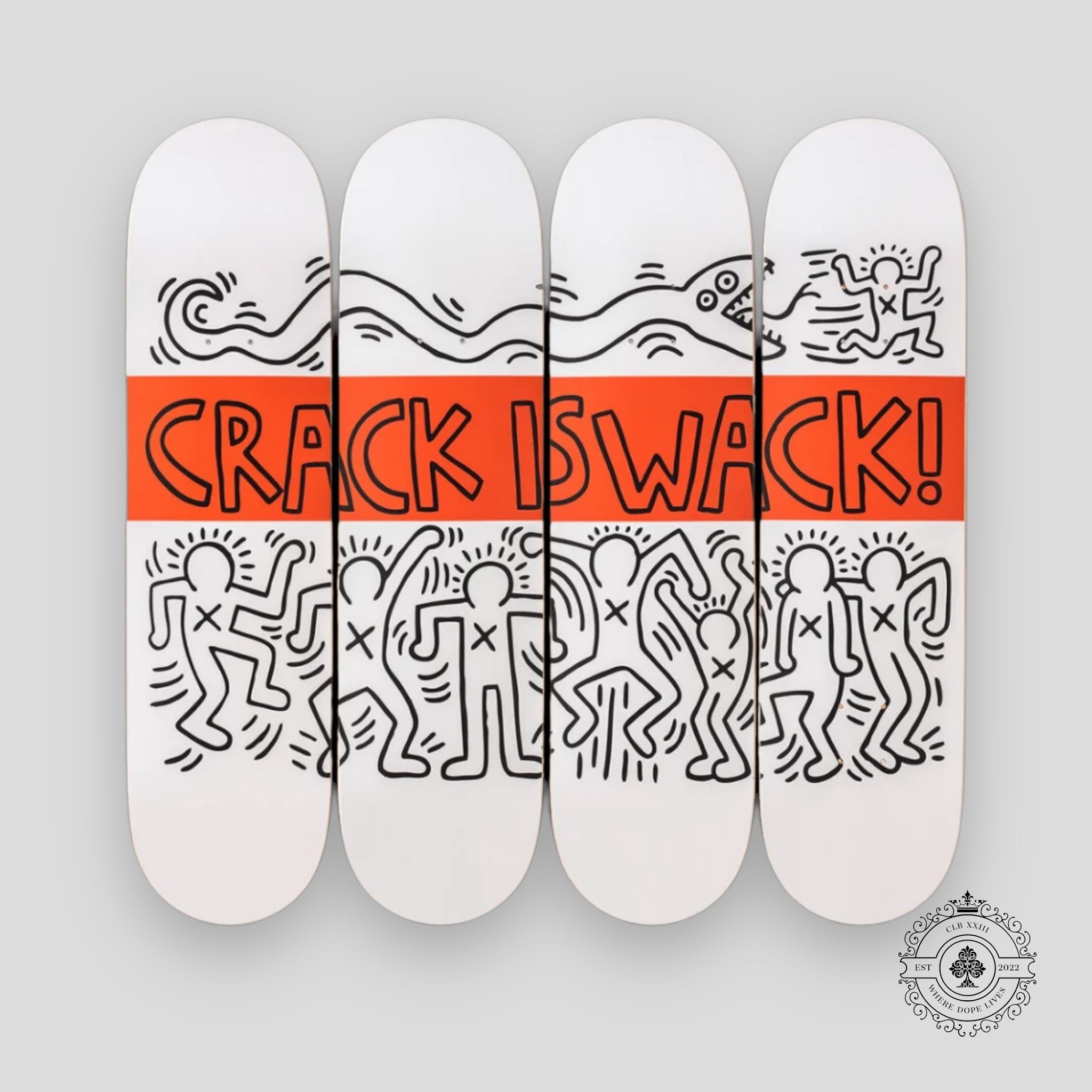 Keith Haring 'Crack is Wack' Skateboard Set