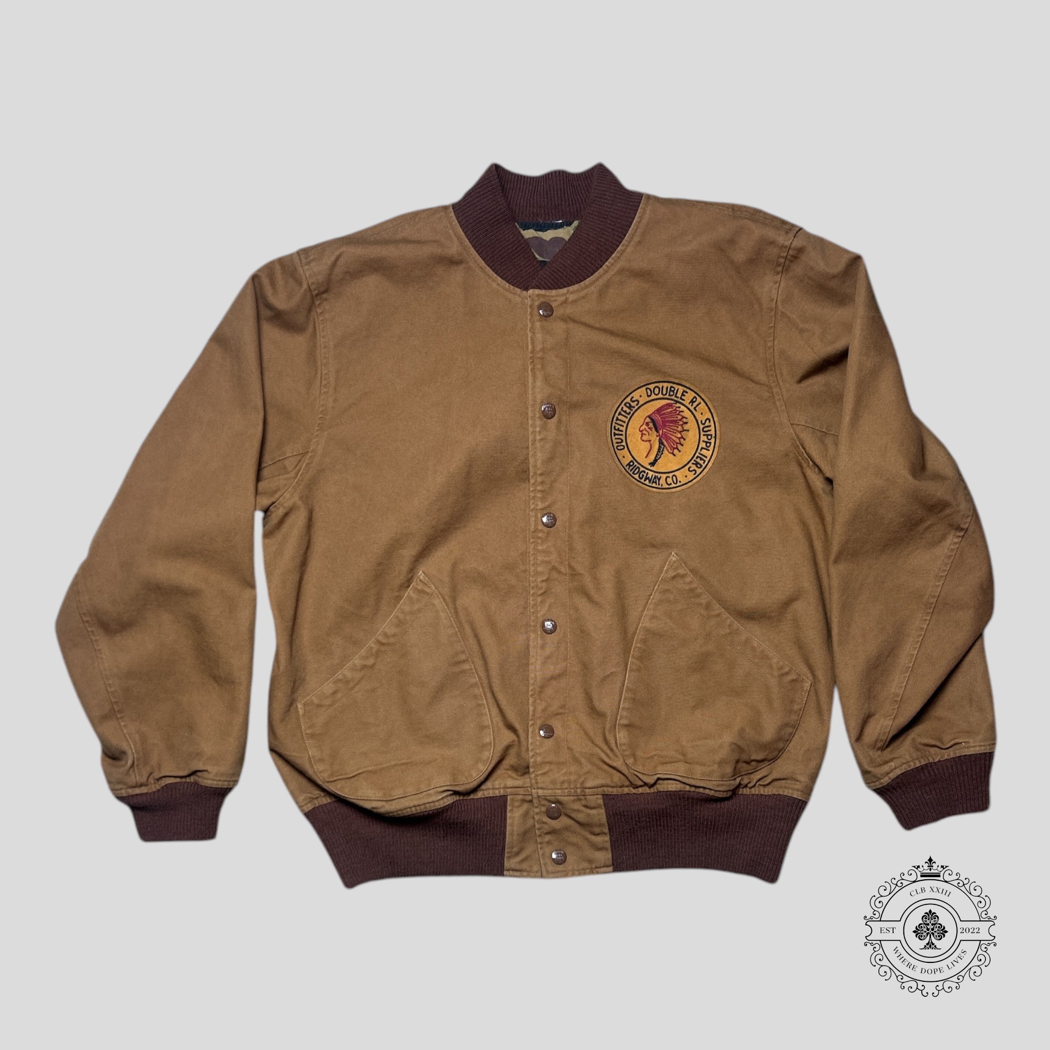 RRL Indian Chief Reversible Bomber Jacket in Brown/Camo