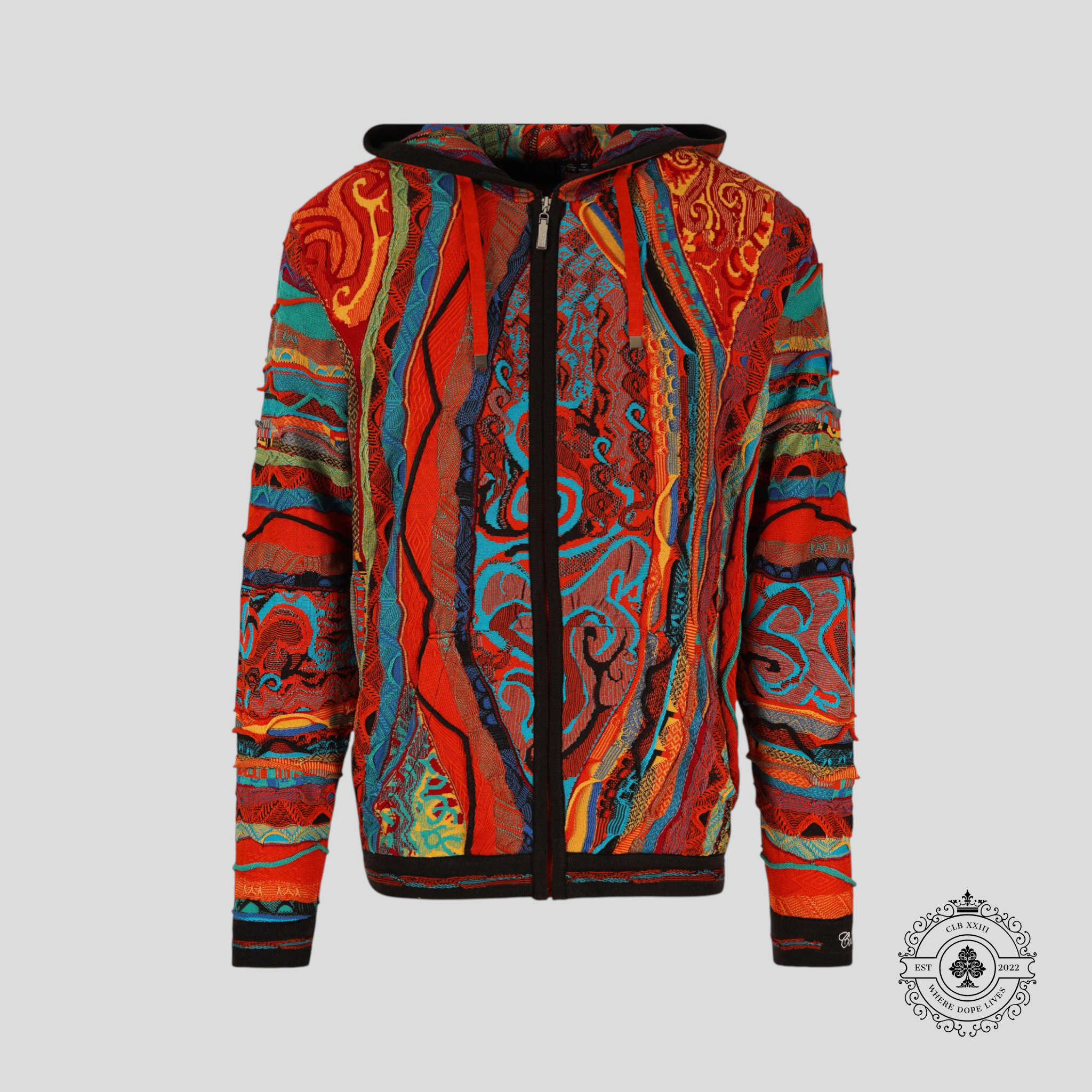 Coogi Sunset Classic Zip Up Hoodie in Multicolor